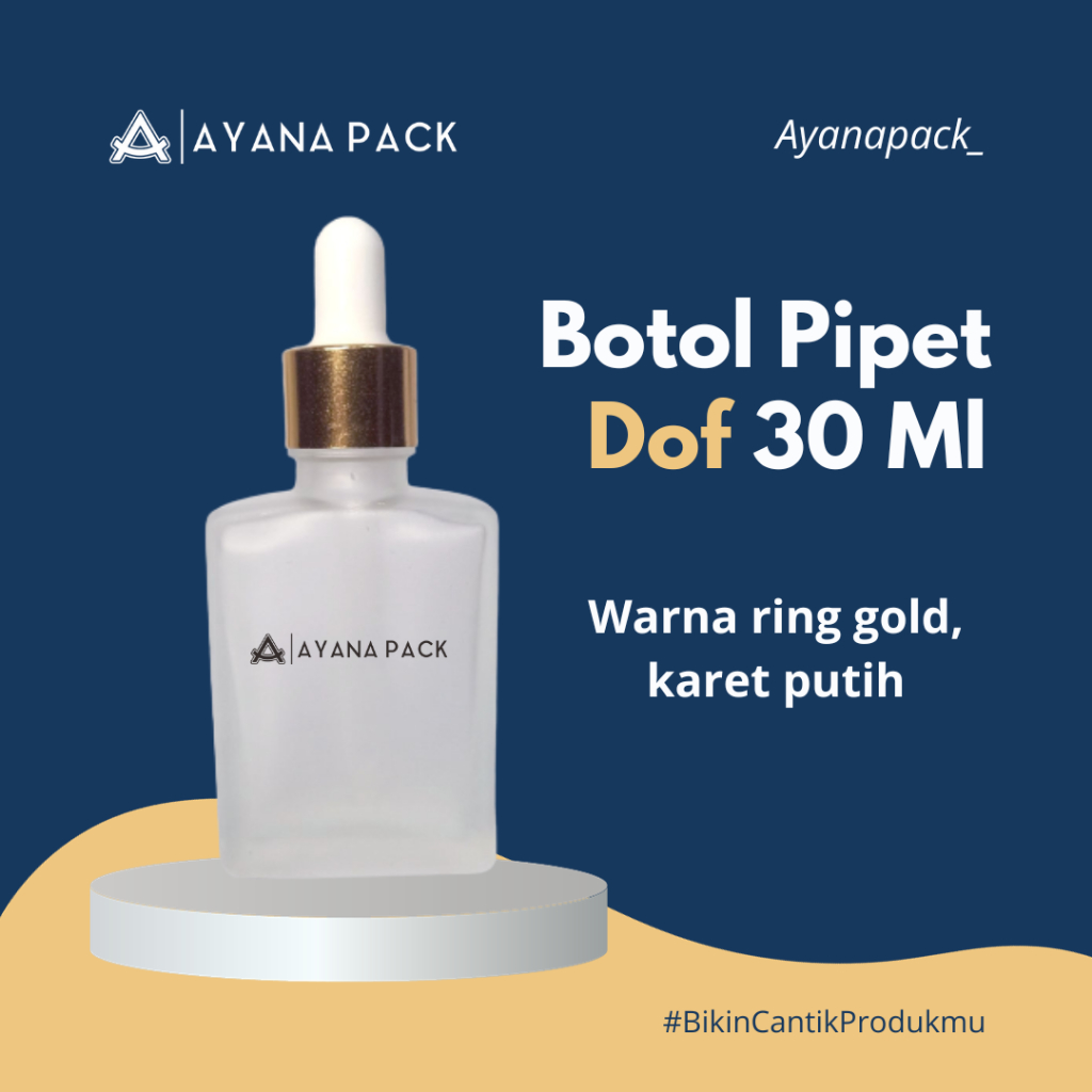 Jual Botol Pipet Serum Kotak Dof 30 ml Gold Putih | Shopee Indonesia