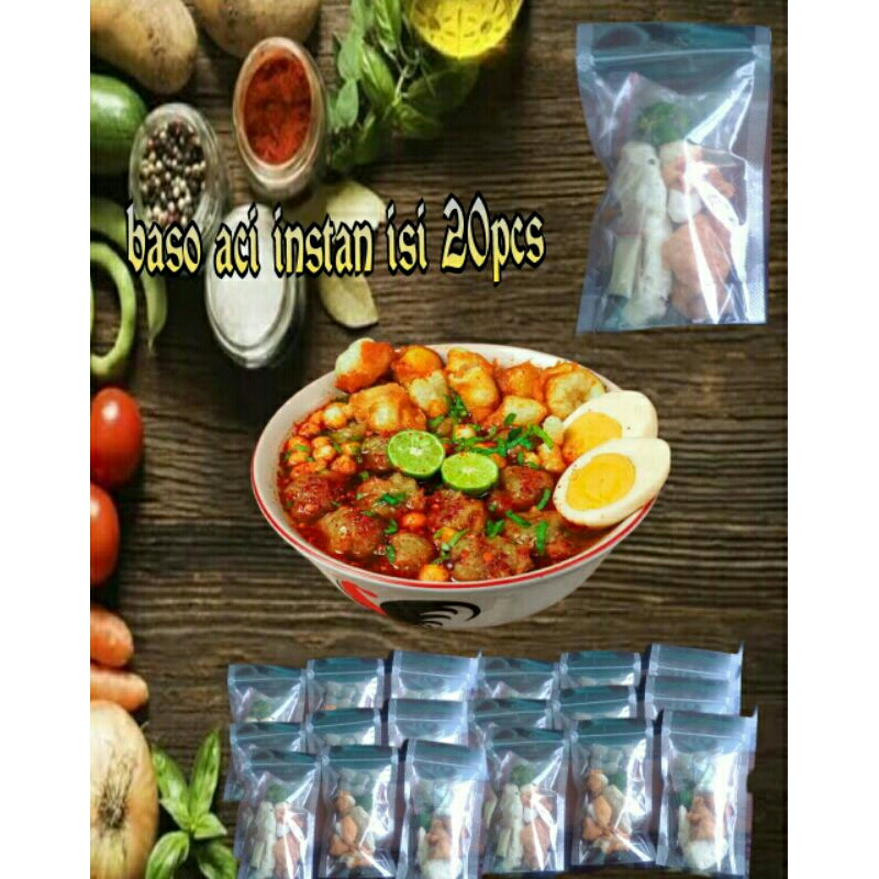 Jual paket baso aci instan pedas liwar siap saji isi 20pcs (bungkus ...