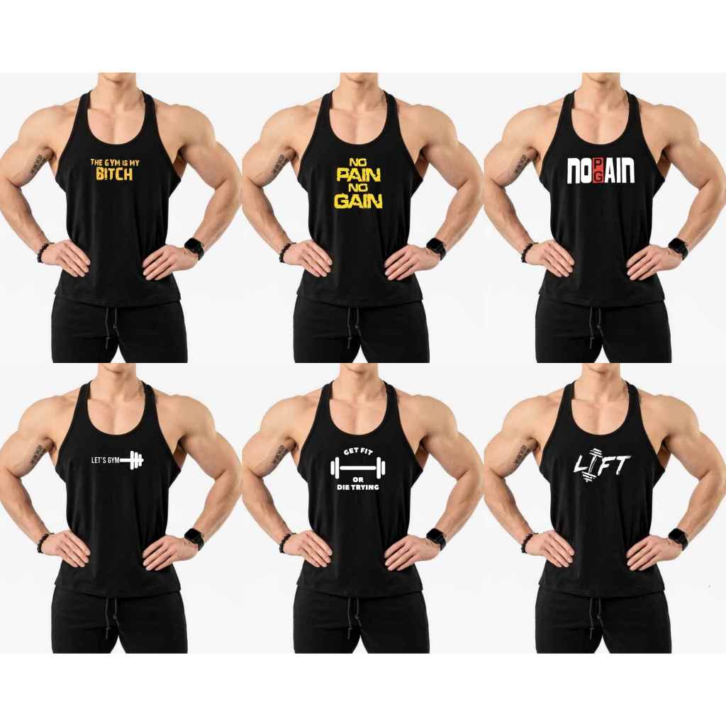 Jual SINGLET GYM PRIA PAKAIAN OLAHRAGA PRIA FITNESS DRIFIT MUSCLEFIT ...