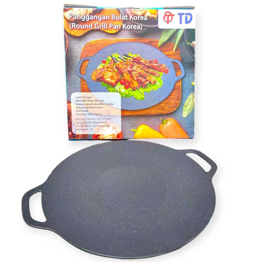 Jual TD WAJAN KONDUKSI 34 CM PANGGANGAN BULAT KOREA ANTI LENGKET / ROUND GRILL PAN KOREA TD ...