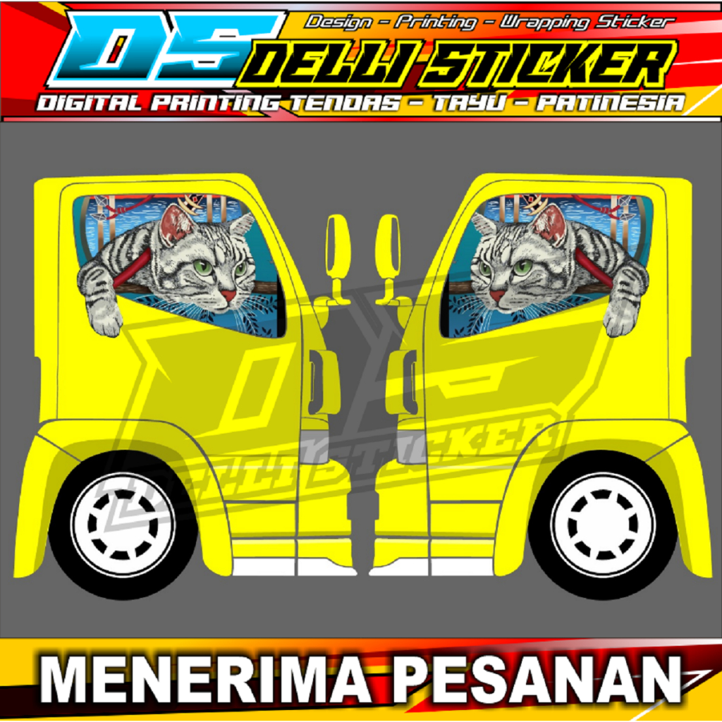 Jual Stiker Variasi Kabin Samping Truk Canter - One Way Kaca - Print ...