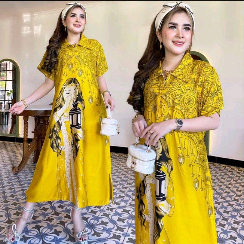 Jual daster kerah motif terbaru lolipop viral kekinian dress animasi ...