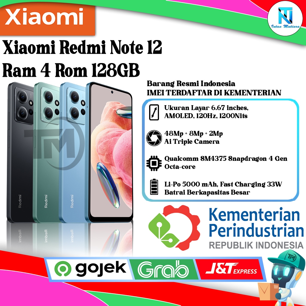 Jual Xiaomi Redmi Note 12 Ram 4GB | 6GB | 8GB Rom 128GB | 256GB ...