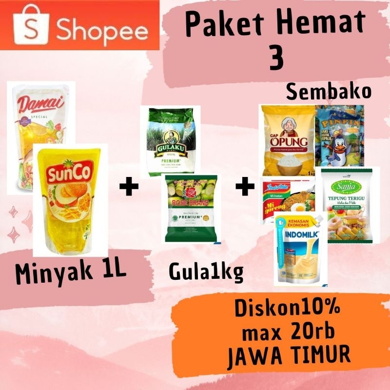 Jual PAKET HEMAT 3 (MINYAK+GULA+SEMBAKO) | Shopee Indonesia