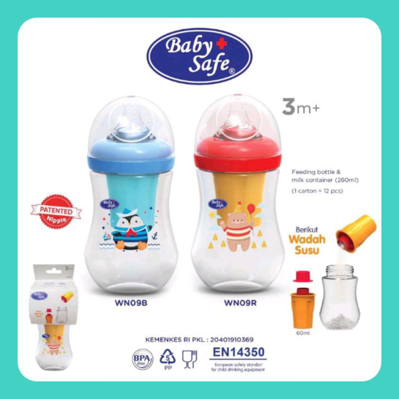 Jual Baby Safe Wide Neck Bottle + Container Susu WN09 Botol Susu ...