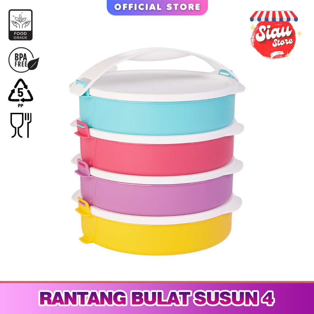 Jual SIAU STORE CPM RANTANG BULAT DELUXE SUSUN 4 LUNCH BOX /BEKAL NASI ...