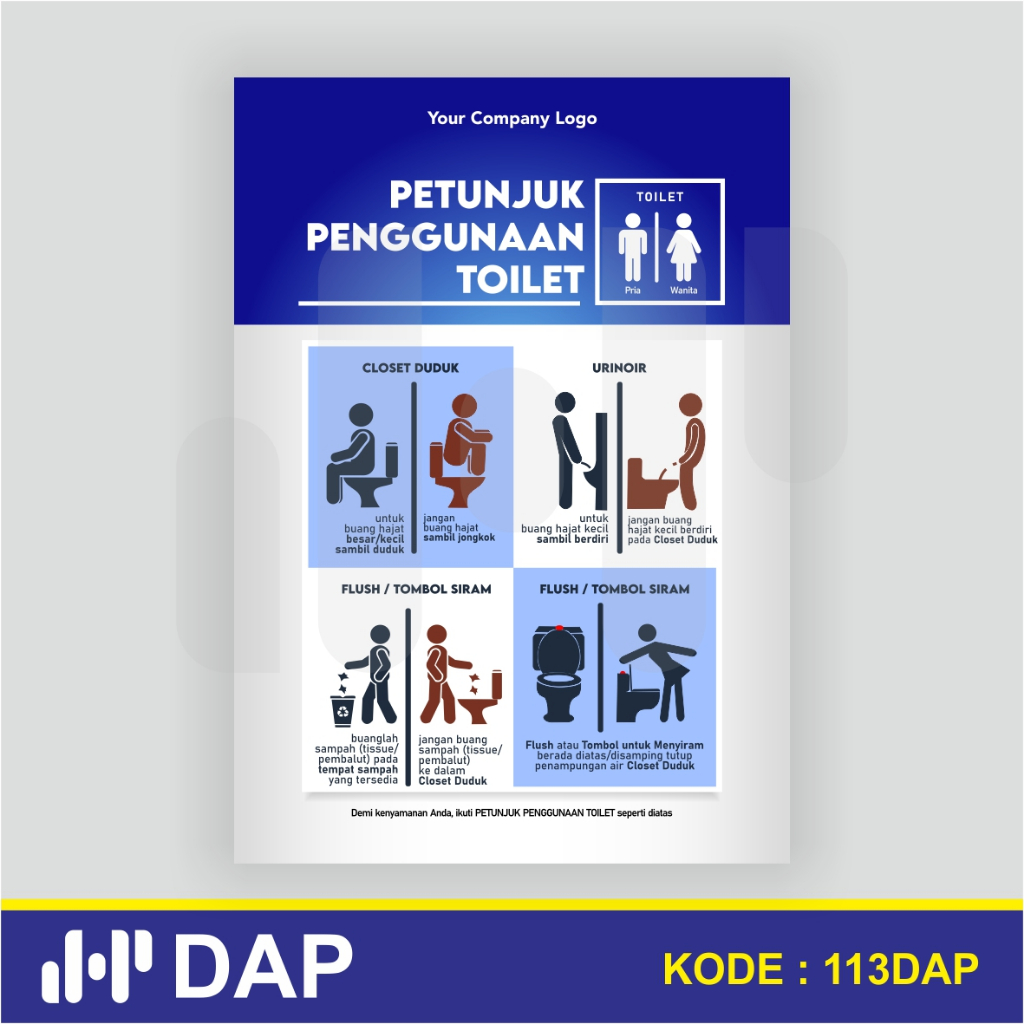 Jual 113A - STIKER PETUNJUK PENGGUNAAN TOILET - A4 - VYNIL - TERBAIK ...