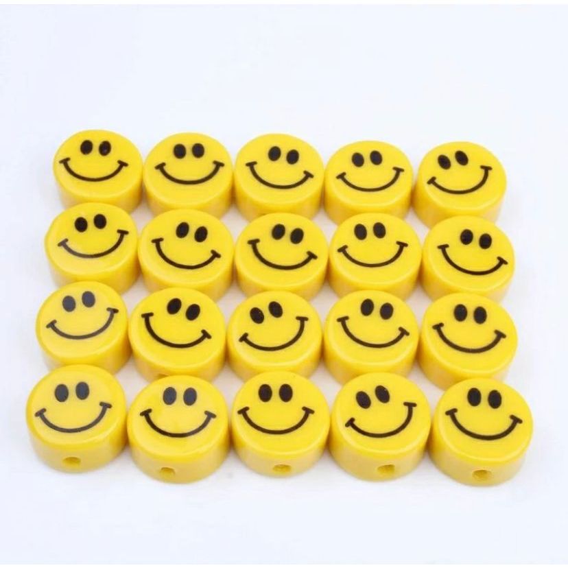 Jual Manik Manik emote smile kuning cartun kreamik / resin ukuran 16 15 ...