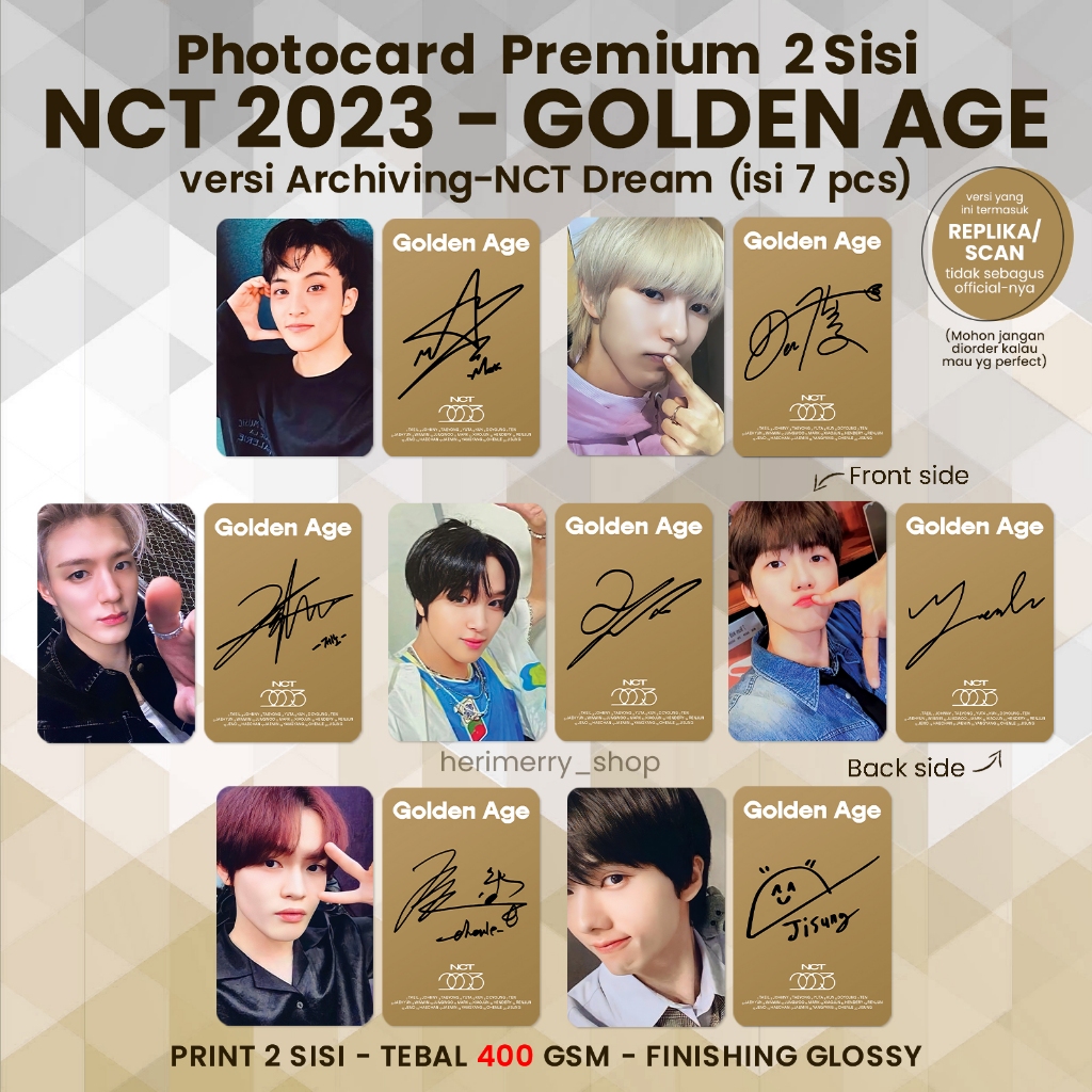 Jual (ISI 5/6/7 PCS) Photocard NCT GOLDEN AGE - PC Premium 2 Sisi Kartu Kpop Merch Unofficial ...