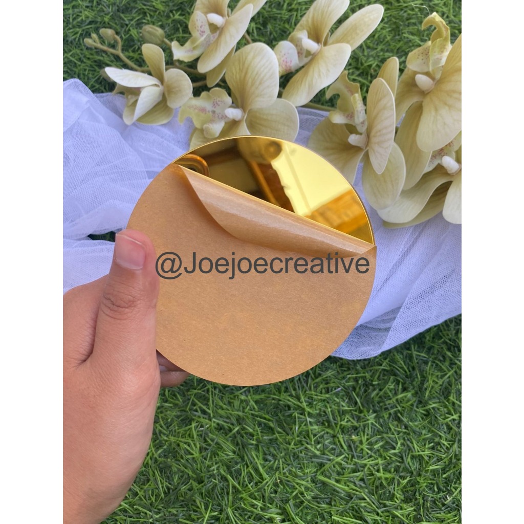 Jual akrilik bulat gold mirror | akrilik hiasan mahar | bahan mahar ...