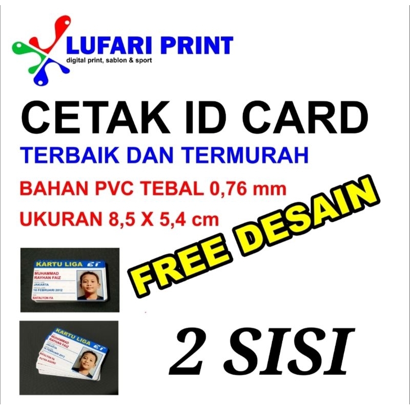 Jual cetak id card murah 2 sisi | Shopee Indonesia