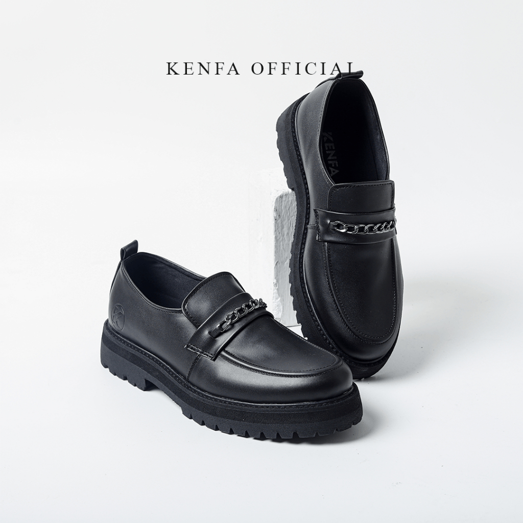 Jual Kenfa - Benze Black Sepatu Formal Slip On Rantai Pria Wanita ...