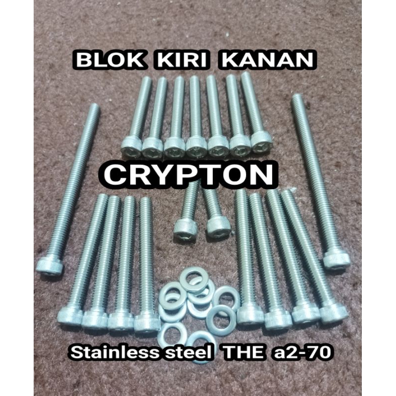 Jual Baut Mesin Blok Full Set Bak Kopling Original Block Crypton | Shopee Indonesia