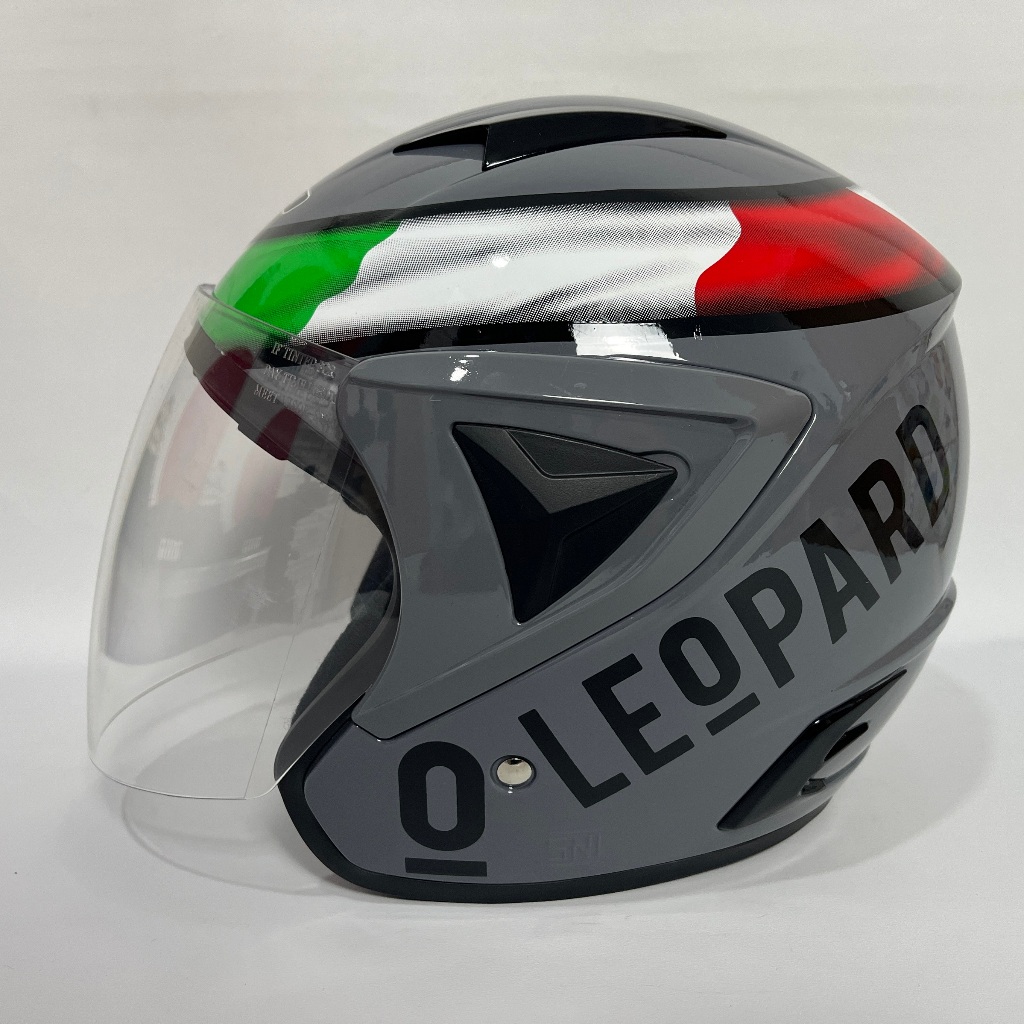 Jual Helm JP 13 Leopard (Hitam) Grey Stone Glossy - Helem SNI Dewasa ...