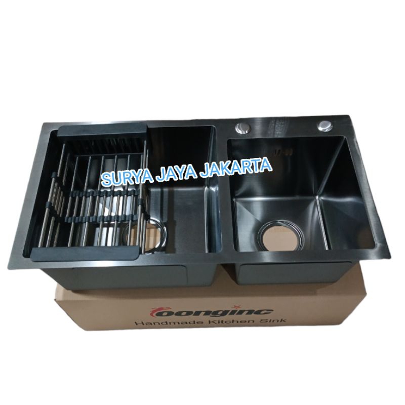 Jual Kitchen sink hitam 7540 stainless / Kitchen sink stainless 7540 ...