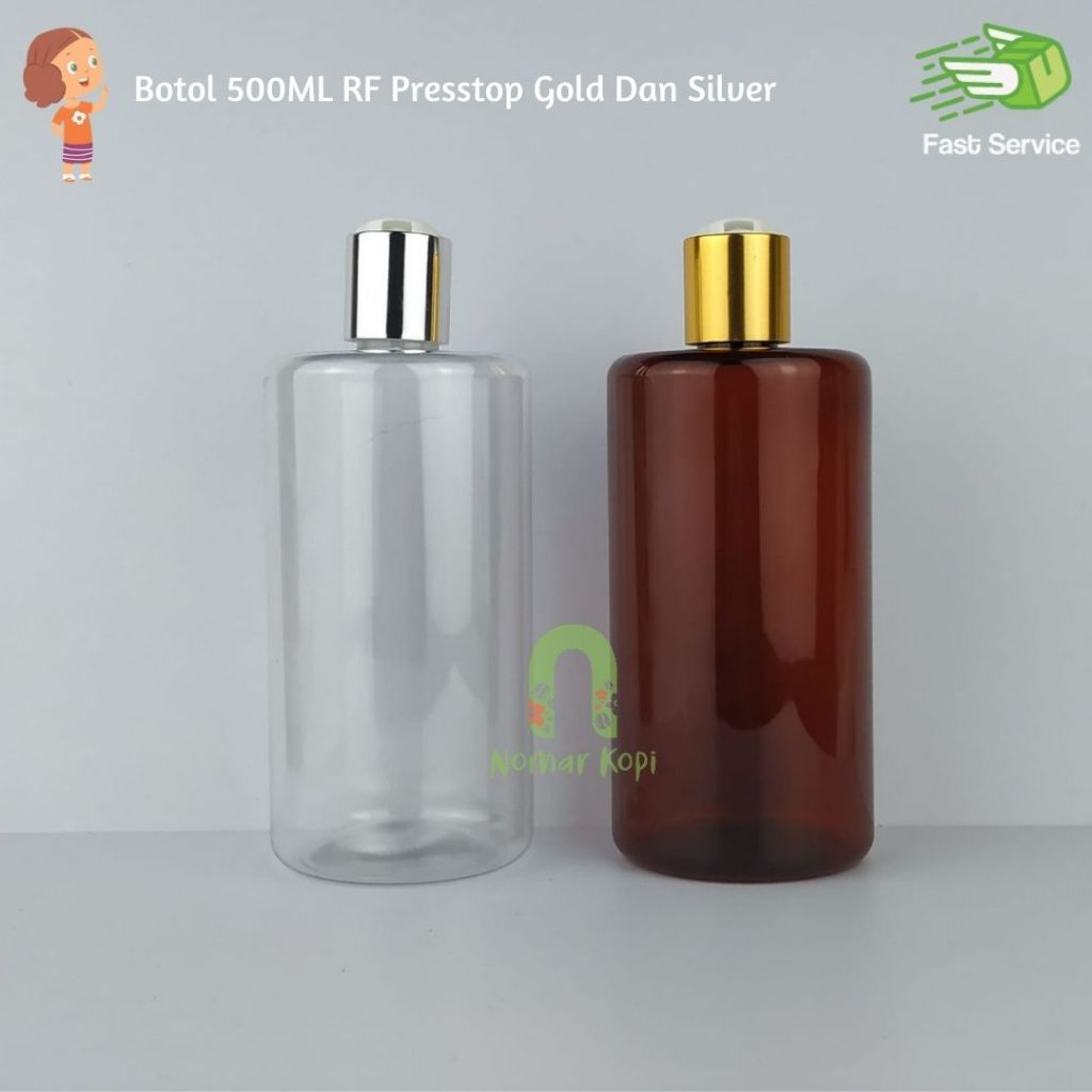Jual Botol 500ML RF Warna Tutup Presstop UV Gold Dan Silver Neck 24 ...