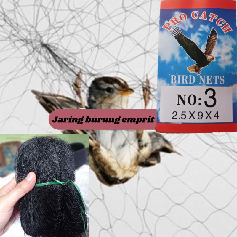 Jual jaring burung emprit jaring burung hitam nilon jaring burung siap ...