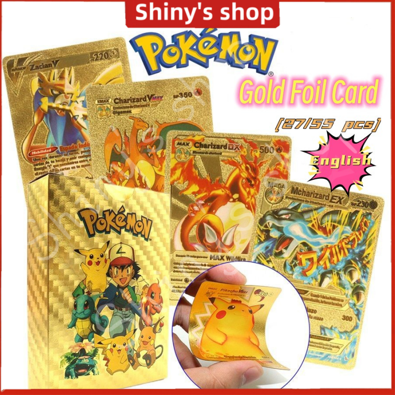 Jual 55 Pcs Kartu Pokemon Go Pikachu Charizard Bahan Metal Warna Emas Hitam Keperakan Untuk Anak ...