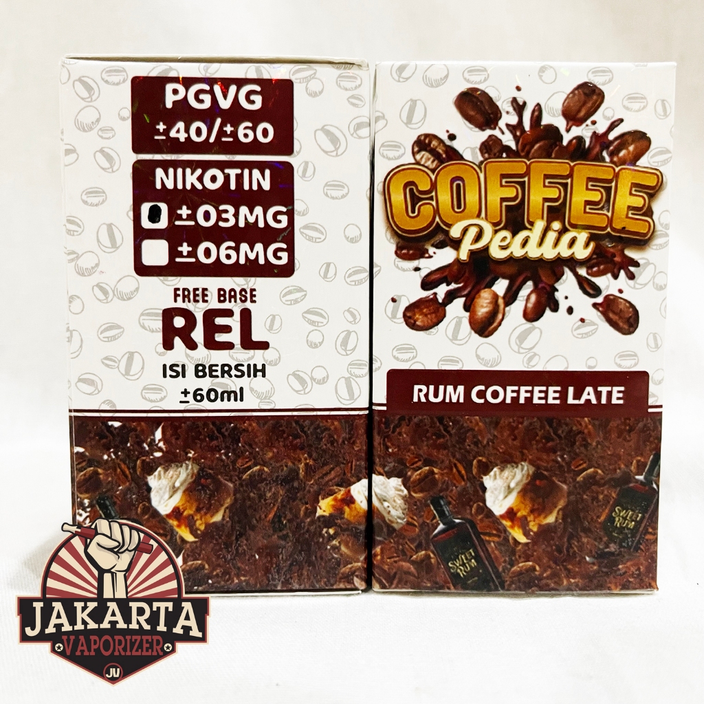 Jual COFFEE PEDIA RUM COFFEE LATTE COFFEEPEDIA 60ML 3MG 6MG BY ...