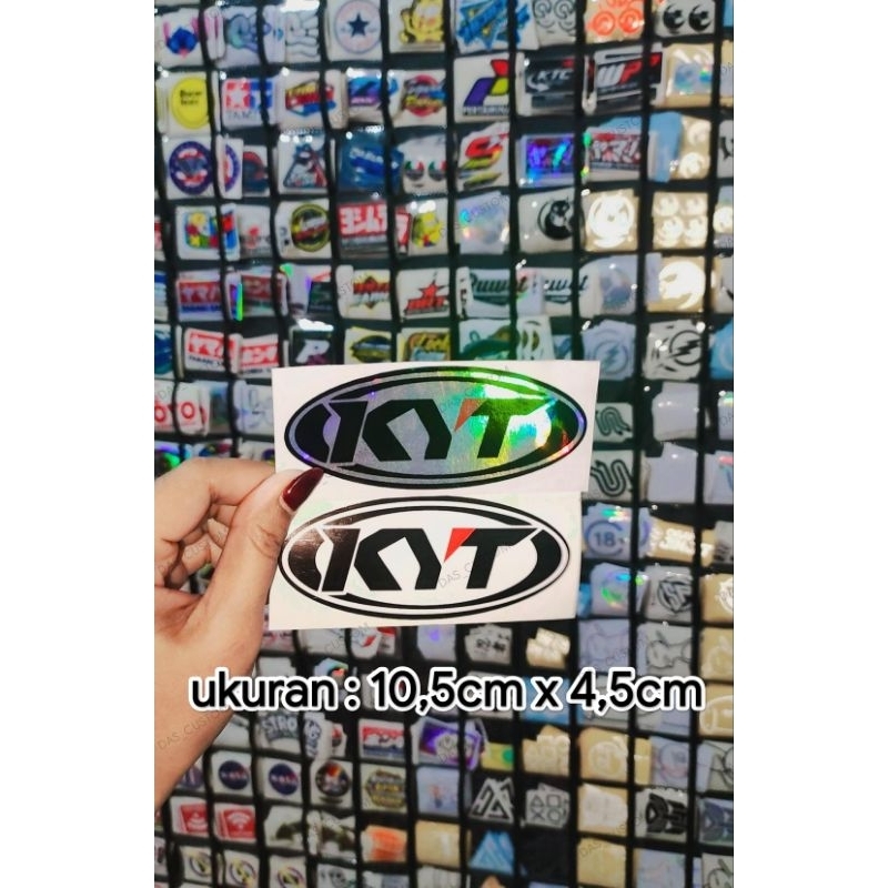 Jual Sticker Printing Logo KYT Ukuran 10CM X 4CM I Stiker Helm I ...