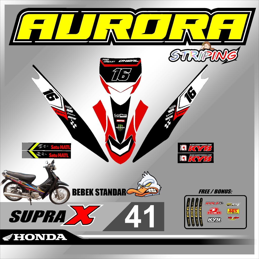 Jual (COD) Sticker RBT SUPRA X RBT BEBEK MODIF SUPERMOTO YZ CRF KLX KX ...