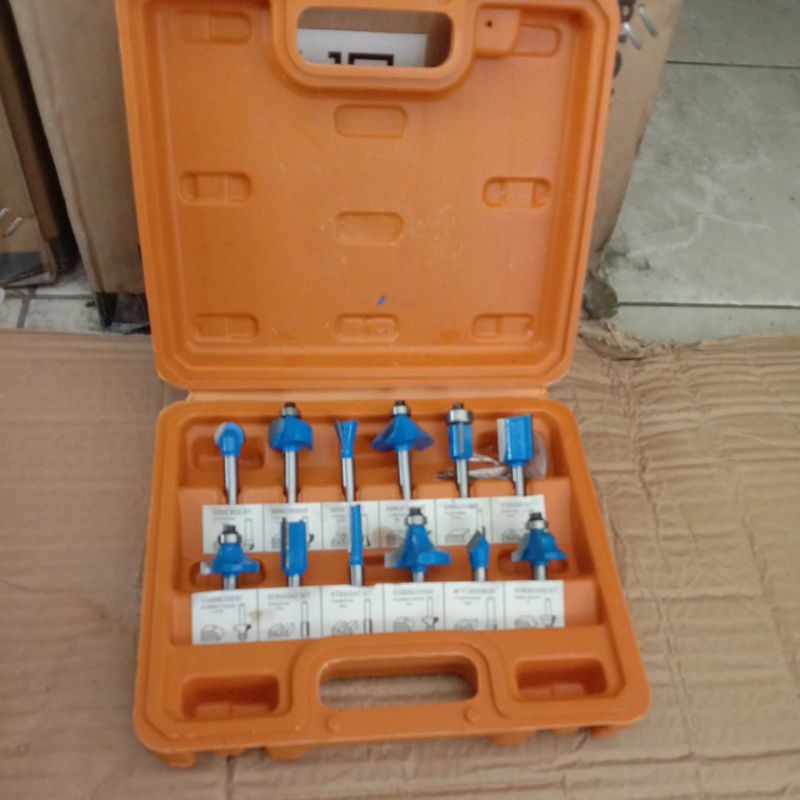 Jual Mata Router Mata Trimmer Mata Profil Router Bit Set 12pc Box ...
