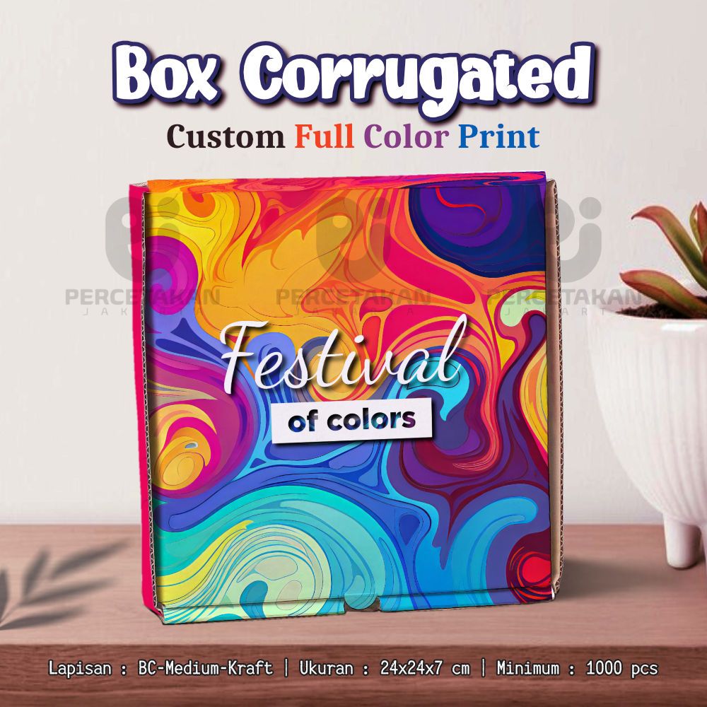 Jual Cetak Dus Corrugated 24x24x7 cm FULL COLOR Free Custom Desain/Logo ...