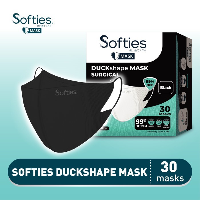 Jual Softies 3 Ply Duckshape Surgical Mask Isi 30 PUTIH - Masker Medis ...
