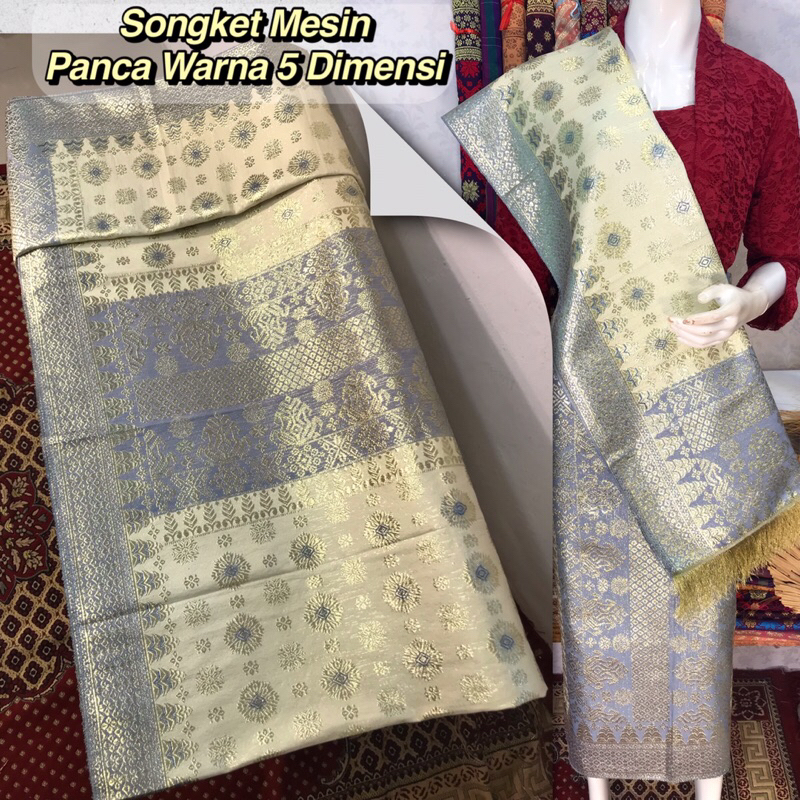 Jual Songket Mesin Pana Warna 5 Dimensi-Asli Tenun Mesin Palembang ...