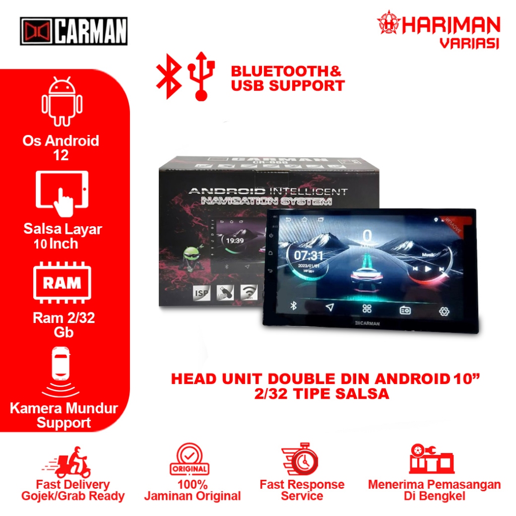 Jual Head Unit Double Din Android Carman 10 Inch 2/32 Tipe Salsa ...