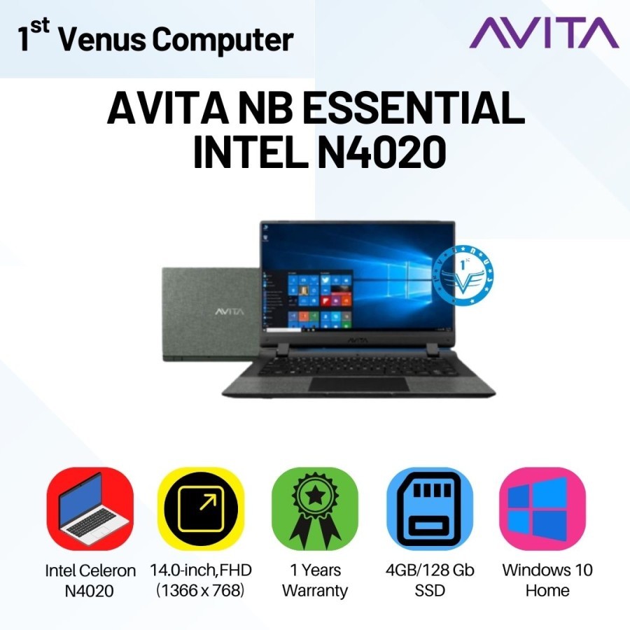 Jual LAPTOP AVITA ESSENTIAL 14" INTEL N4020 4GB/128GB FHD / V12 ...