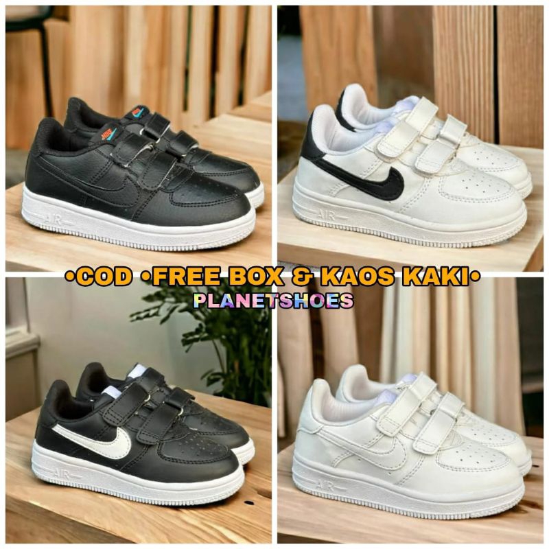 Jual Sepatu anak laki laki nike air force 1 hitam putih | Shopee Indonesia