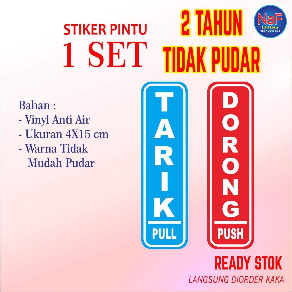 Jual Stiker pintu tarik dorong 1set sticker k3 vinyl anti air | Shopee ...