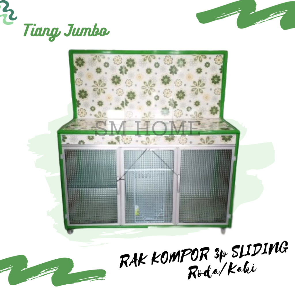 Jual Rak Piring Aluminium 3pintu Rak Dapur Serbaguna Rak Sliding Tiang ...