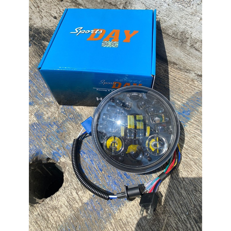 Jual LAMPU DAYMAKER 16 LED HEADLAMP 5 ,75 INCH KOTA BIRU SEIN KUNING ...