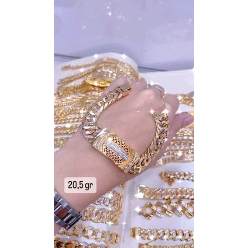 Jual gelang sisik naga plat 1 mas 8k terbaru kuning | Shopee Indonesia