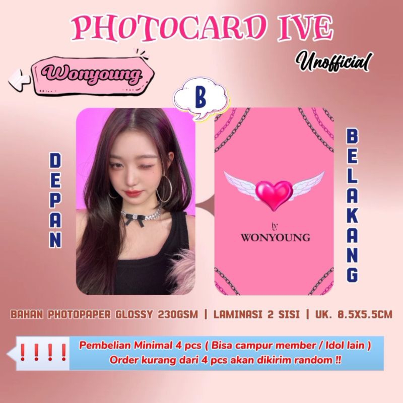 Jual Photocard IVE - WONYOUNG / Photocard Unofficial / Photocard WONYOUNG IVE / PC WONYOUNG ...