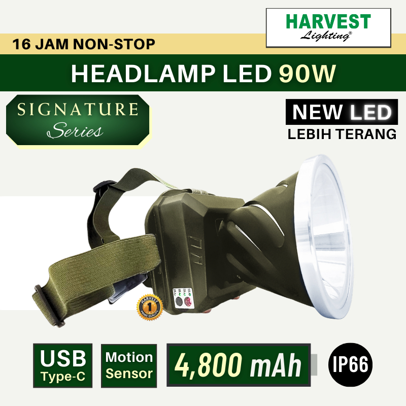 Jual HARVEST LIGHTING Headlamp 90W SIGN Senter Kepala LED Signature ...