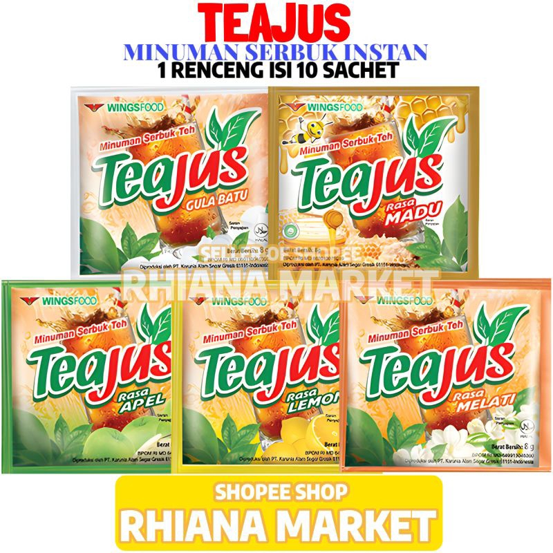 Jual Minuman Serbuk Instan Teajus 1 Renceng Isi 10 Sachet | Shopee ...