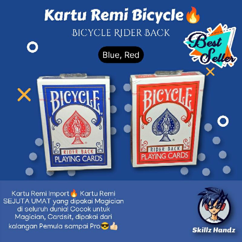 Jual Kartu Remi Bicycle Rider Back (Blue, Red) | Shopee Indonesia