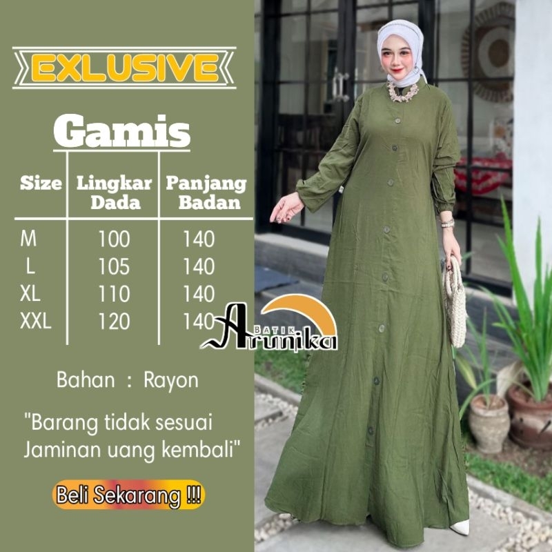 Jual GAMIS RAYON POLOS BAHAN RAYON PREMIUM BUSUI FRIENDLY SIZE M L XL ...
