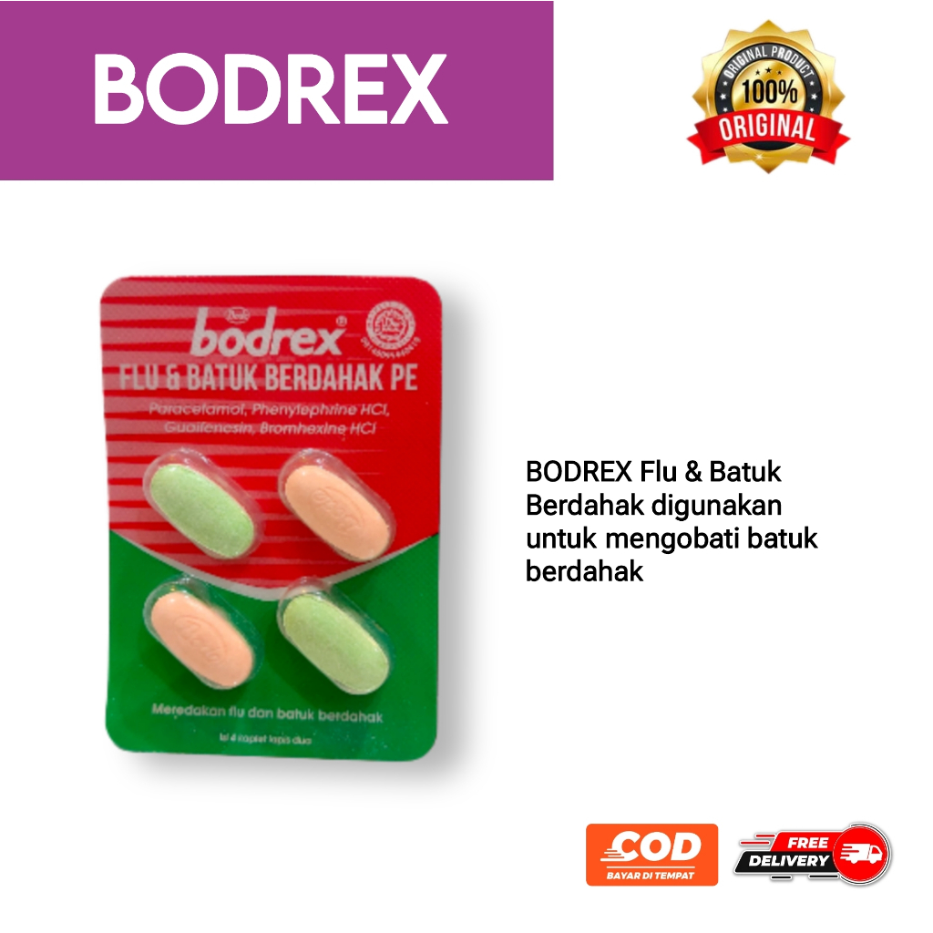 Jual Bodrex Flu & Batuk Berdahak Pe Kaplet (per Strip) | Shopee Indonesia
