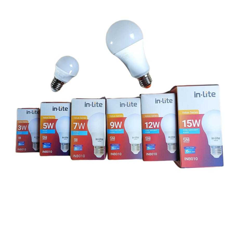 Jual INLITE LAMPU LED BULB INB010 3W 5W 7W 9W 12W 15W 18W E27 SNI BERGARANSI | Shopee Indonesia