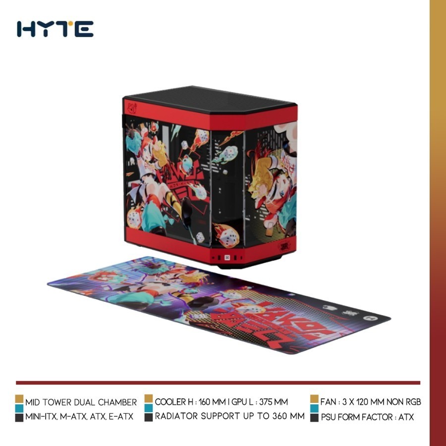 Jual HYTE Hakos Baelz Y60 + Deskpad Bundle | Modern Aesthetic Case | Shopee Indonesia