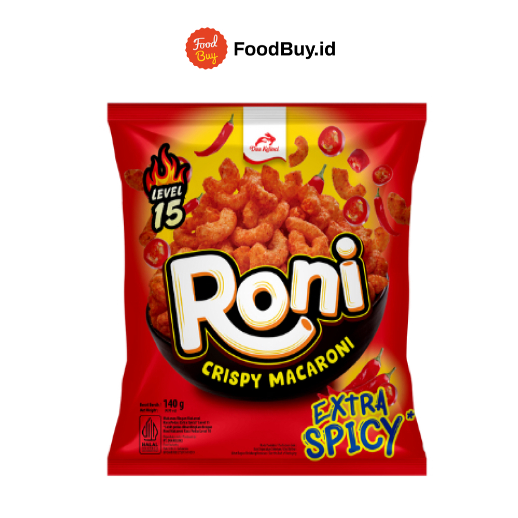 Jual Roni Crispy Macaroni Extra Spicy Level 15 28 gr | Shopee Indonesia