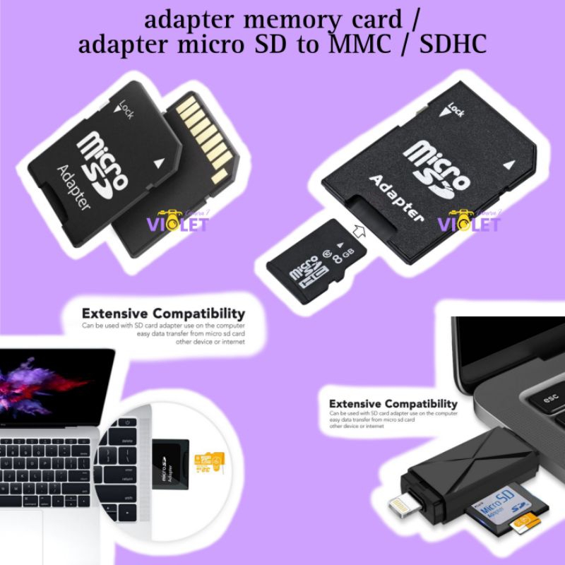 Jual adapter memory card adapter memory adapter micro SD to MMC ...