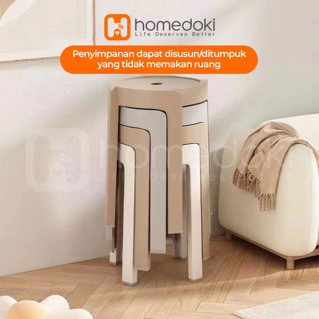 Jual Homedoki Kursi Plastik / Kursi Makan / Kursi Bulat Minimalis ...