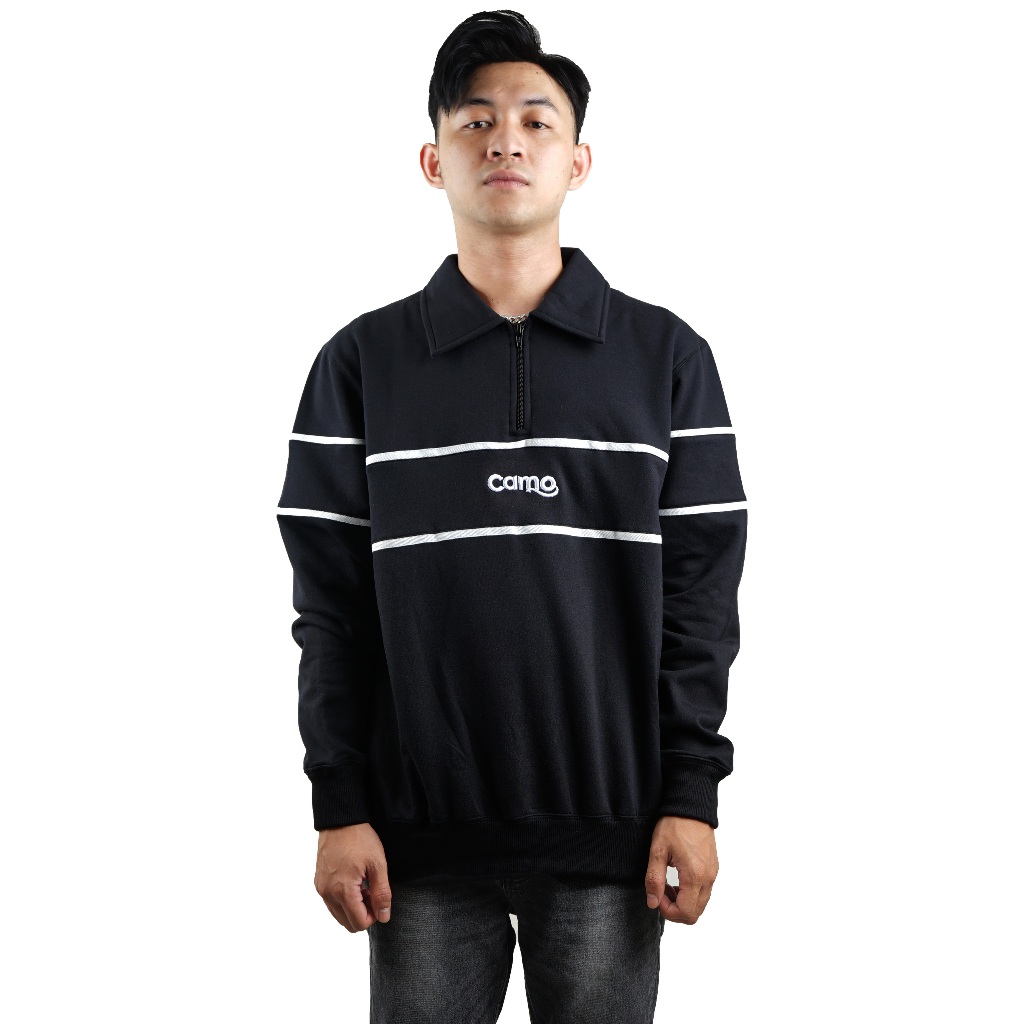 Jual CAMO - Sweater Halfzip 9430 | Outer Jaket Sweater Pria Kerah Half ...