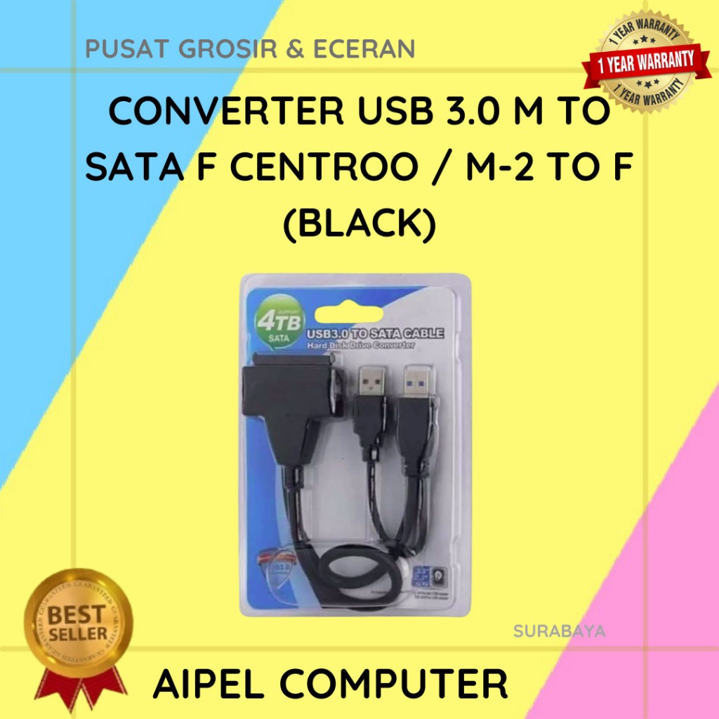 Jual U3S | CONVERTER USB 3.0 MALE TO SATA FEMALE CENTRO / MALE-2 TO ...