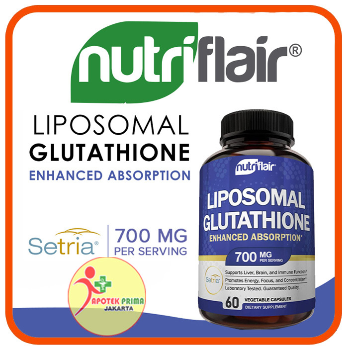 Jual NutriFlair Liposomal Glutathione Supplement Setria 700mg 60 Capsule | Shopee Indonesia